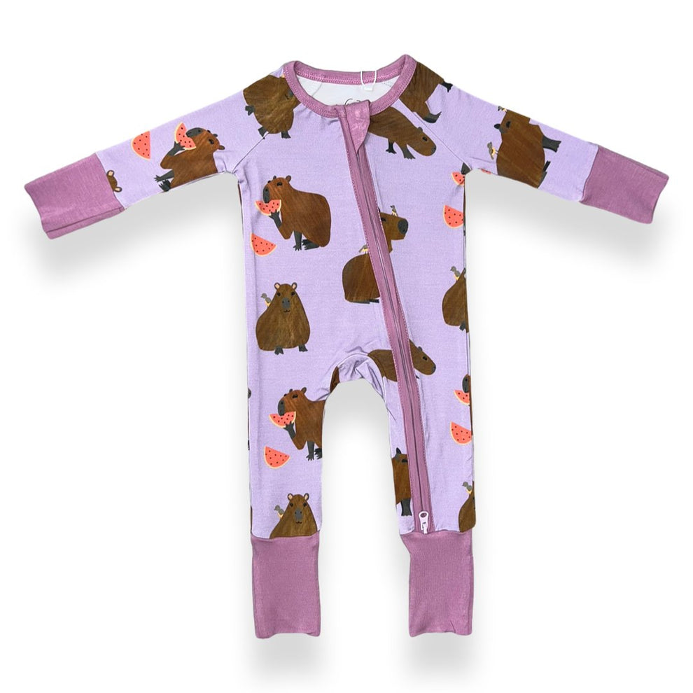 Capybara Baby Zip Pajamas – Jungle Jams